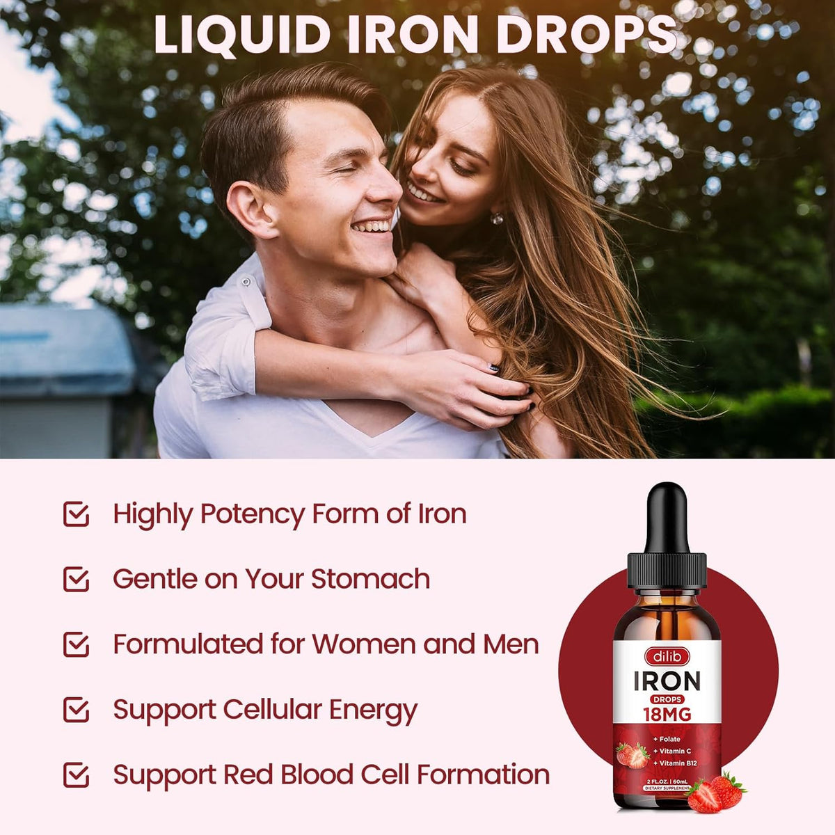 Liquid Iron Supplement for Women & Men Iron Drops Iron Supplements for ...