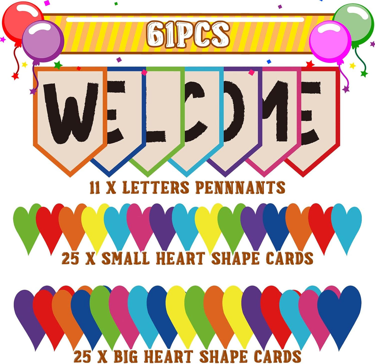 Mixweer 61 Pcs Welcome Back Banner Welcome Bulletin Board Set Boho ...