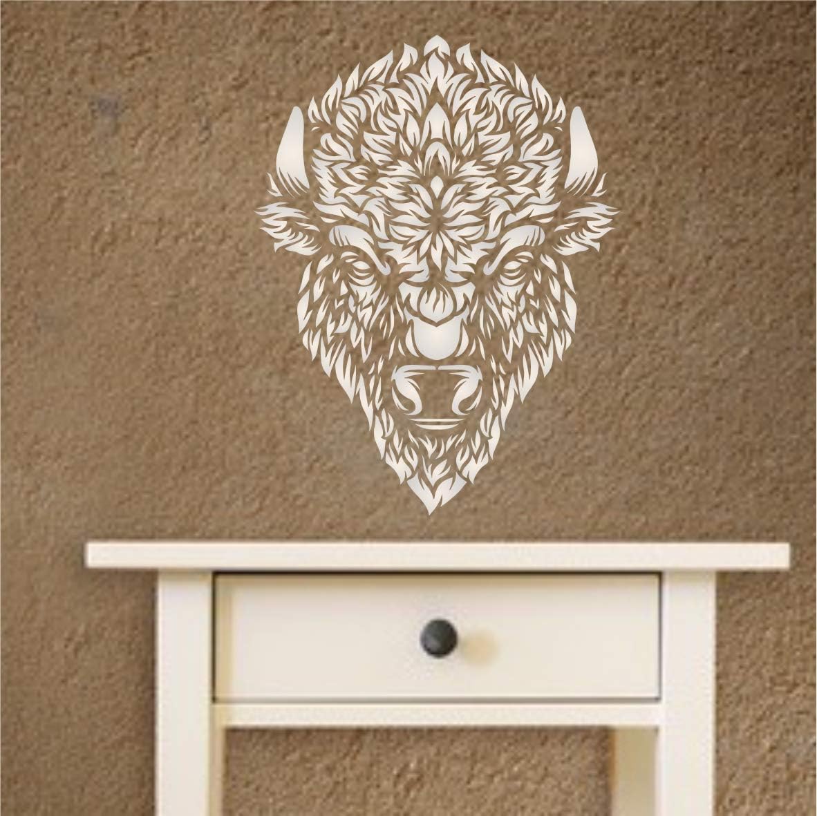 Bison Head Stencil, 8.5 x 11 inch (M) - Classic American Buffalo Bison ...