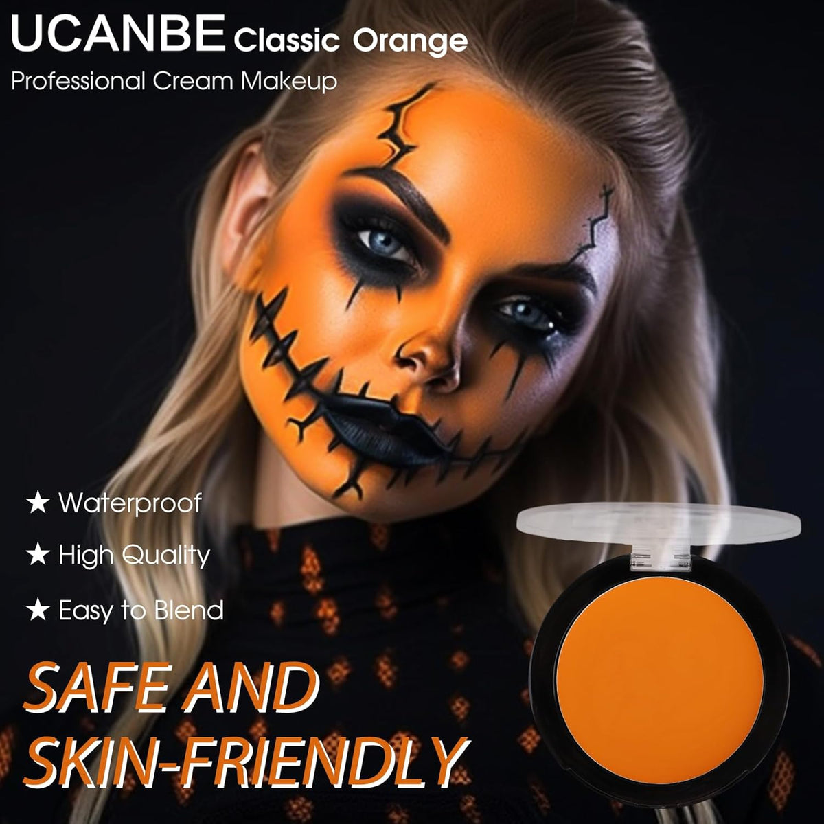 UCANBE Orange Face Body Paint Makeup Foundation, Professional Blendable ...