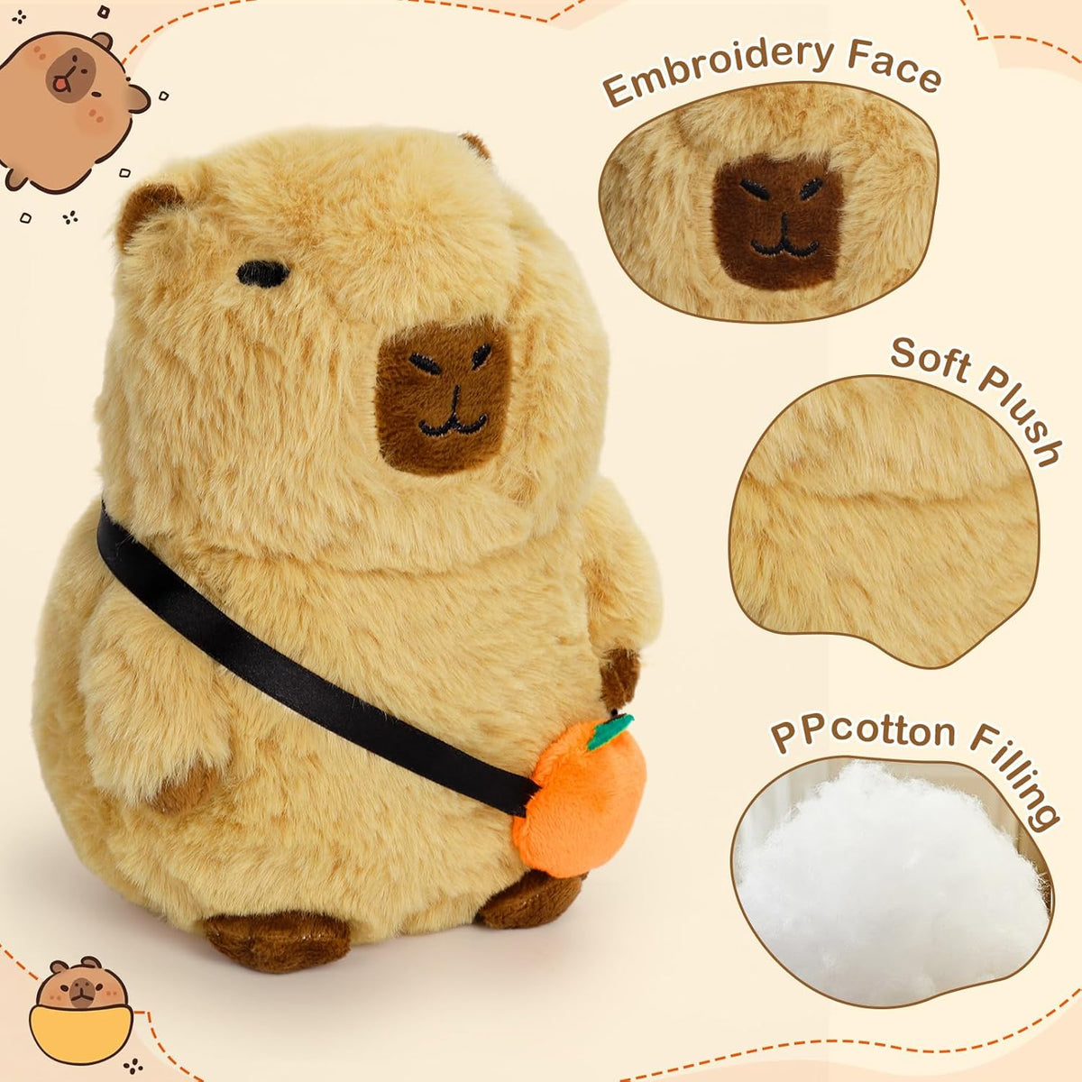 Stuffed Capybara Plush Toy,Capybara Stuffed Animal Gifts,Cute capybara ...