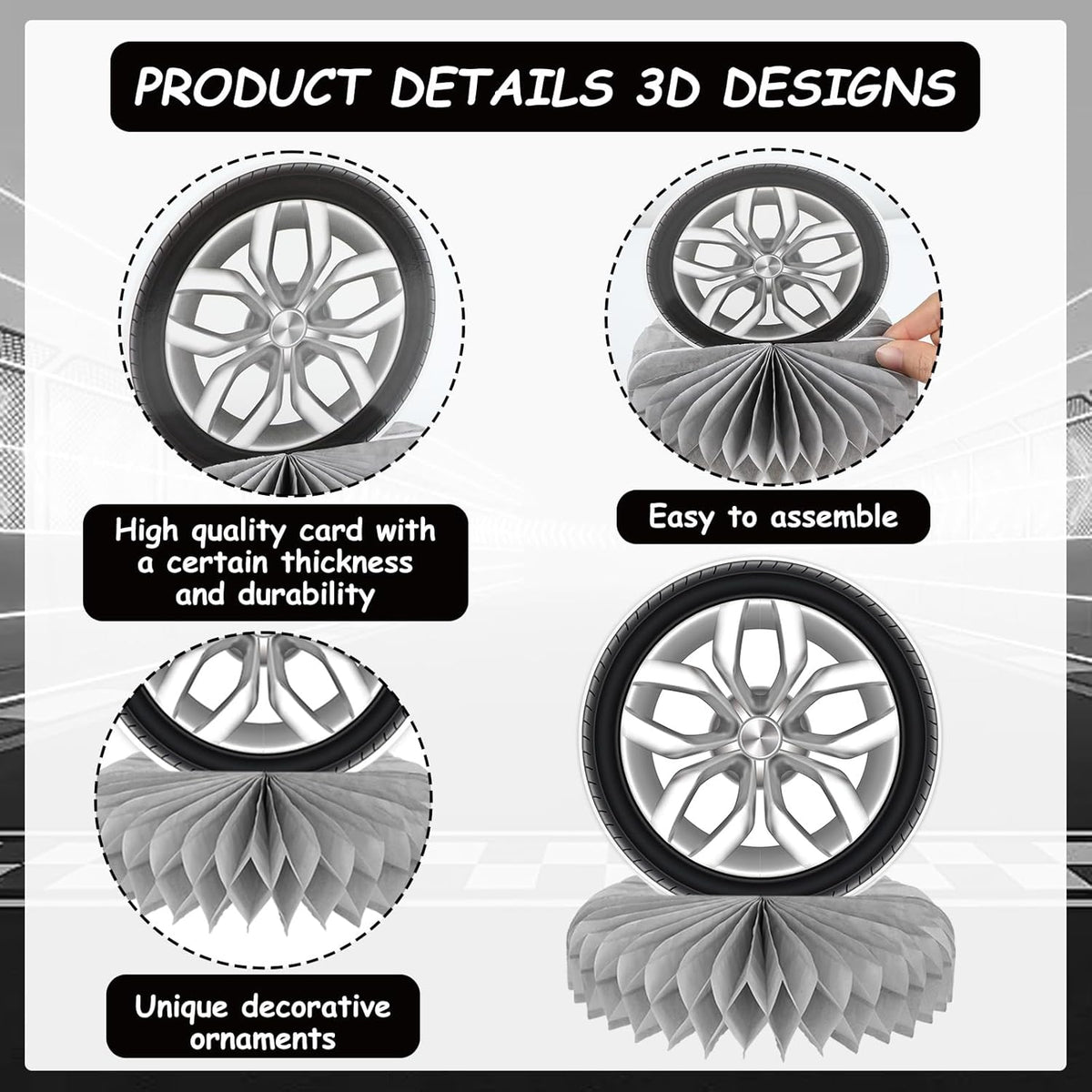 12 Pcs Race Car Centerpieces for Tables, Race Car Party Decorations Hot ...