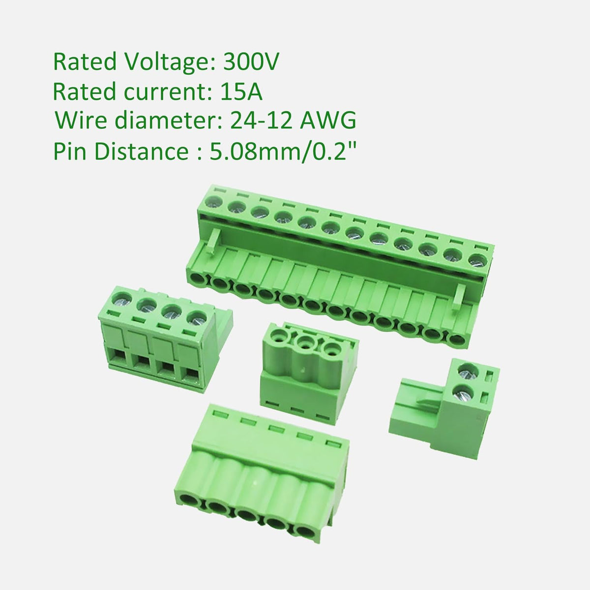 50PCS 2 Pin 5.08mm Pitch PCB Mount Screw Terminal Block Connector ...