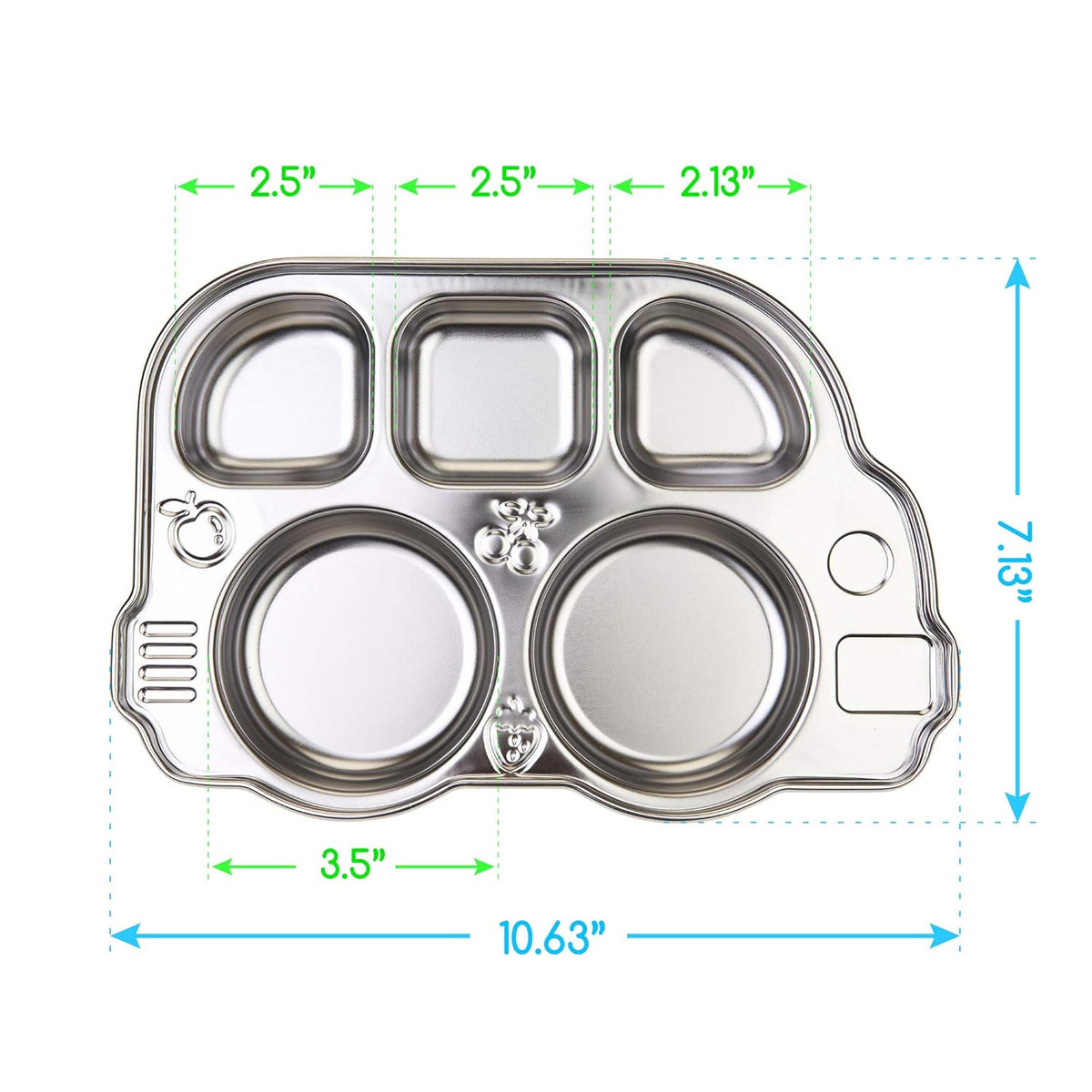 Innobaby Stainless Bus Plate with Airtight Sectional Lid, The Original ...