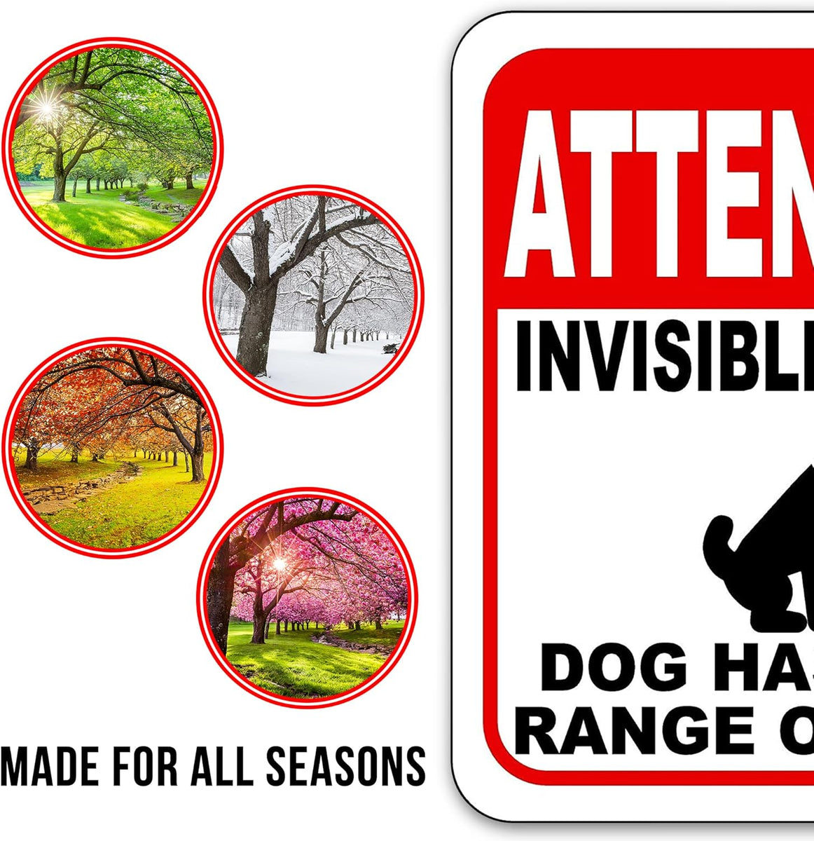 Attention Invisible Fence Dogs Sign - Dog Has Full Range of Yard ...