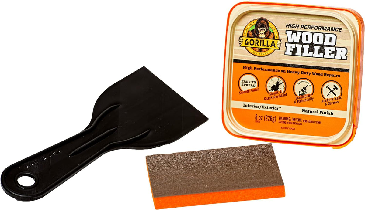 Gorilla All Purpose Wood Filler Wood Repair Kit with Putty Knife and ...