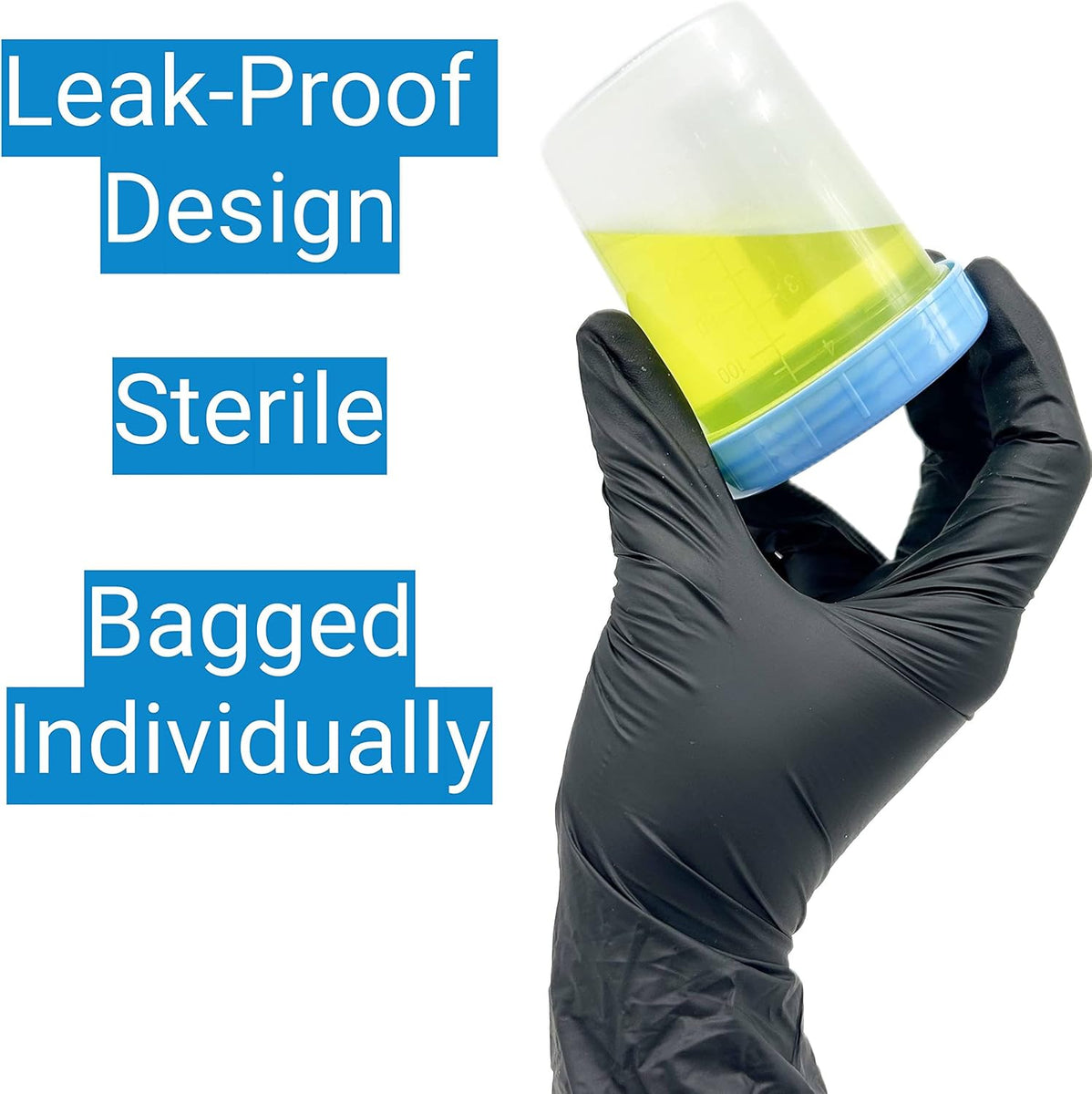 Sterile Specimen Cups with Lids: 4oz Transparent Urine Collection Cup ...