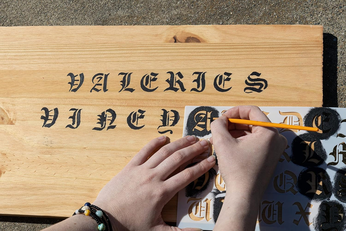 Stencil Stop Gothic Font Lettering Stencil - Reusable Old English Font ...