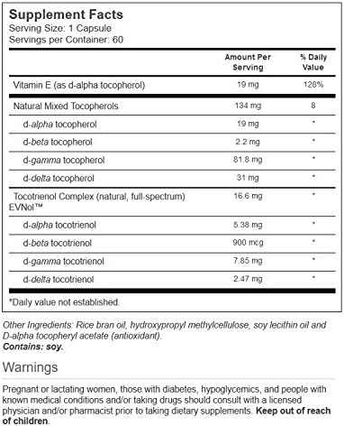 Vitacost Vitamin E & Tocotrienol Complex - 60 Liquid Vegetarian Capsul ...