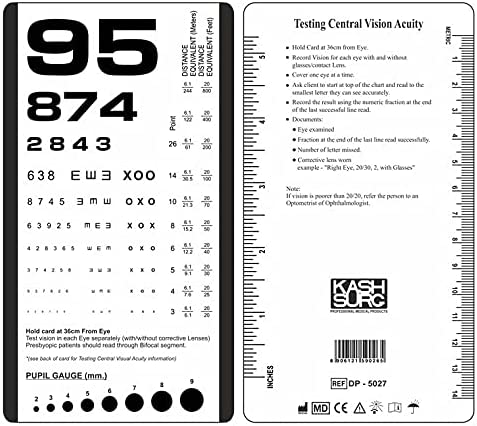 Snellen and Rosenbaum Pocket Eye Chart - Pack of 2 Cards – ZeeBooth