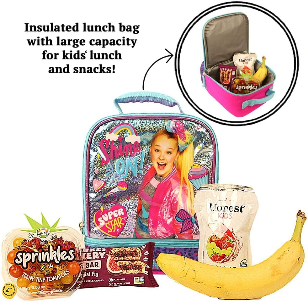 Nickelodeon JoJo Siwa Lunch Box Kit with Insulated Dual Compartment fo ...